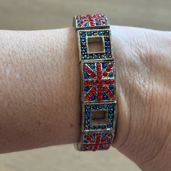 Jewelry | Red And Blue Square Pattern Bracelet Stretch British Union ...